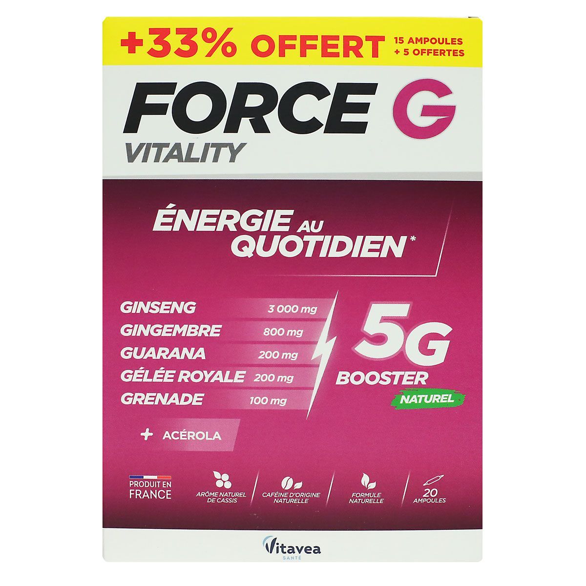 Vitavea Force G Vitality est un complément alimentaire à base d ...