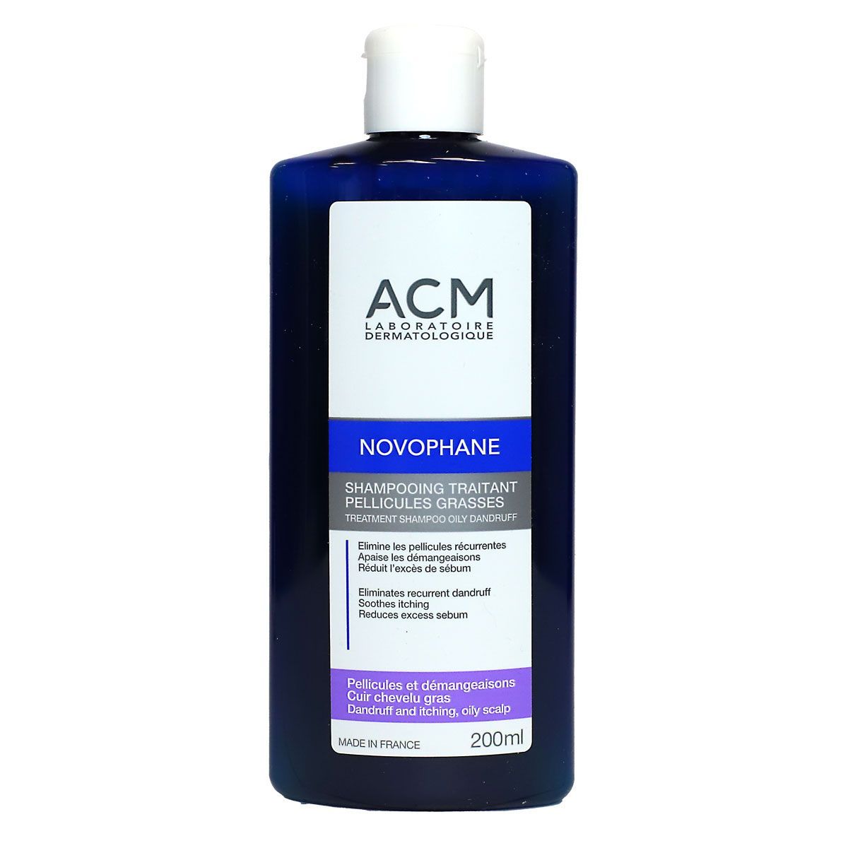 Le shampooing traitant pellicules grasses Novophane ACM Shampooing ...