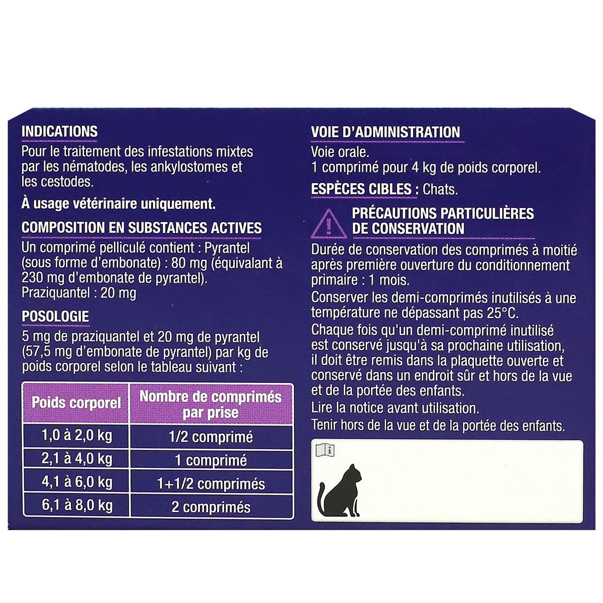 Vermifuge Pyrantel chat 2 comprimés